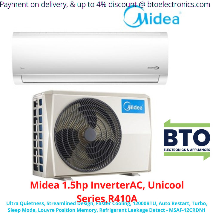 Midea 1.5HP Inverter Air Conditioner (AC) Unicool Series R410A – BTO ...