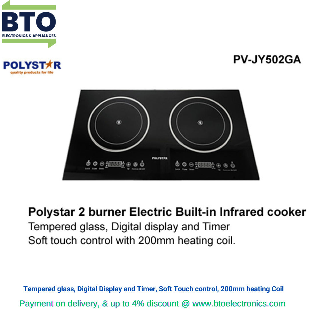 Polystar 2 Burner Electric Built-In Infrared Cooker – BTO Electronics ...
