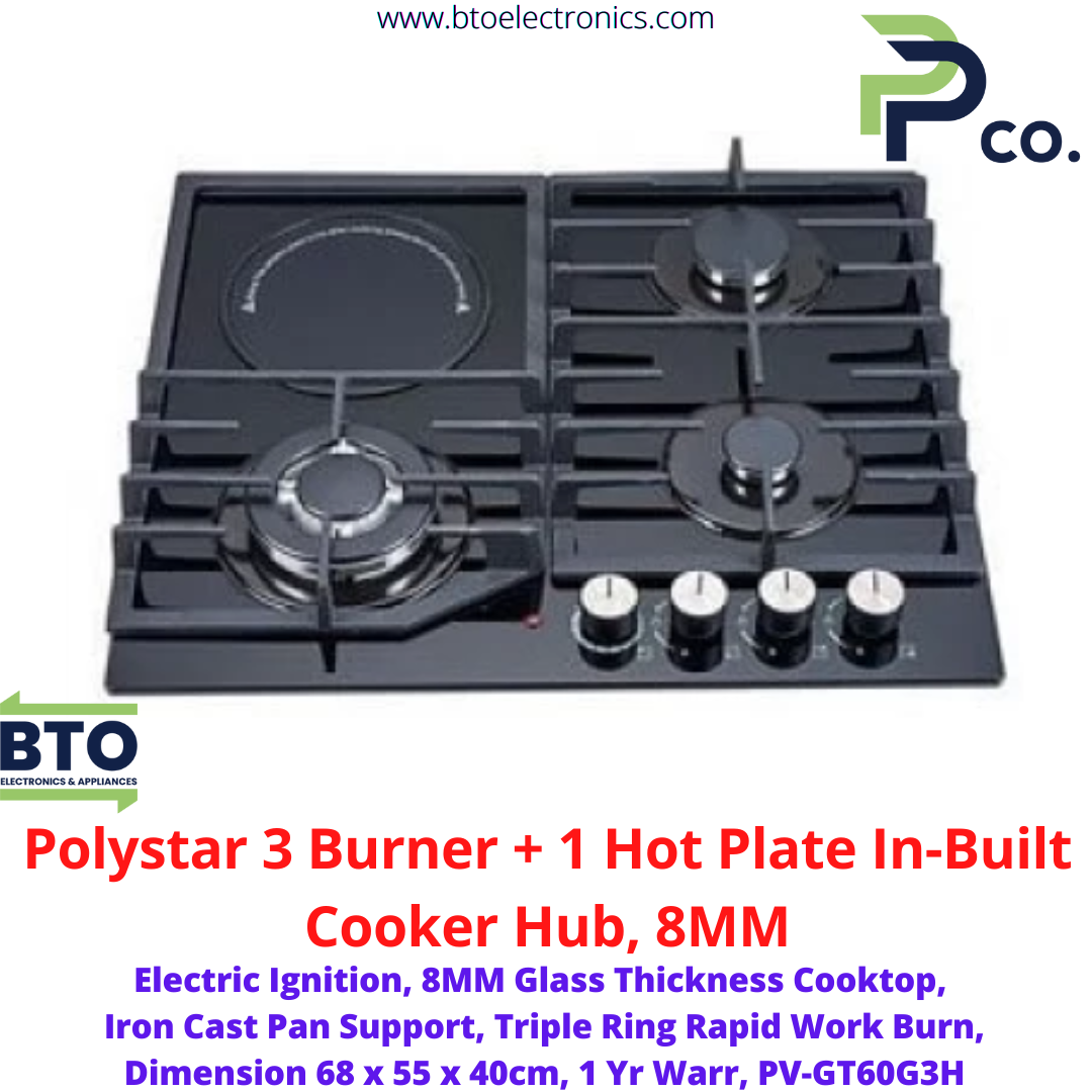 Polystar In-Built 3Gas+ 1Electric Burner Cooker, Auto Ignition – BTO ...