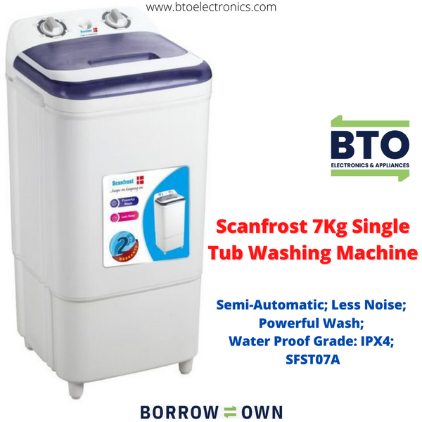 Scanfrost 7KG Semi Automatic Washing Machine, Single Tub – BTO ...